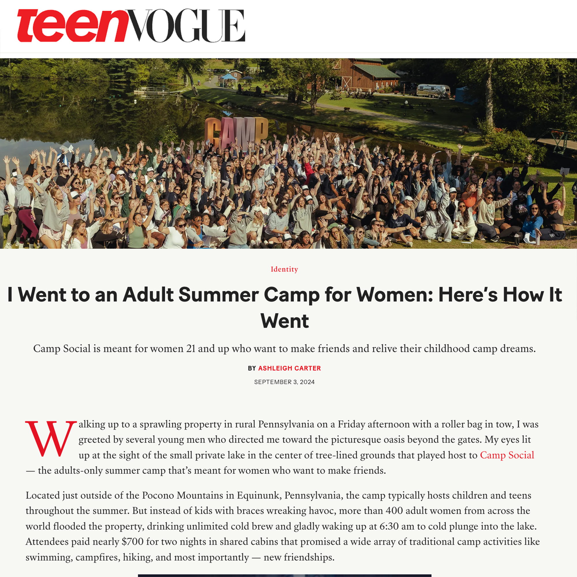 Camp Social | Adult Summer Camp for Women | Sleepaway Camp